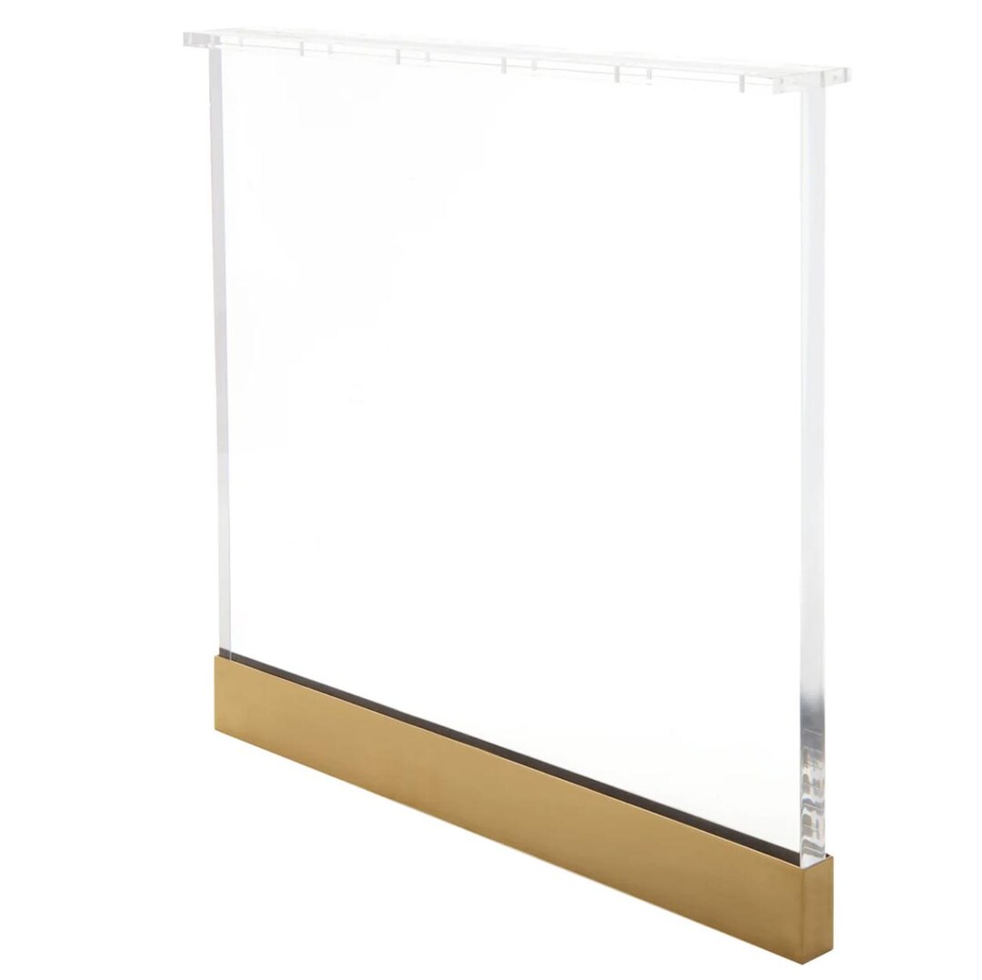 Lucite Plinth Dining Table Legs With Shiny Brass Caps set of 2 - Etsy