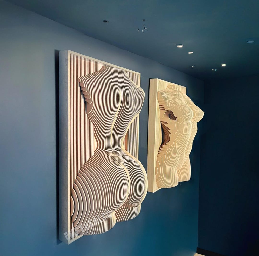 Female Body Wall Sculpture, Wooden Parametric Wall Art - Etsy