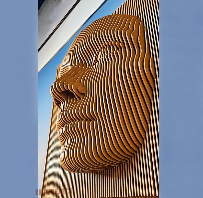Parametric Face Wall Art: Large 3D Sculpture, Modern Home Decor - Etsy
