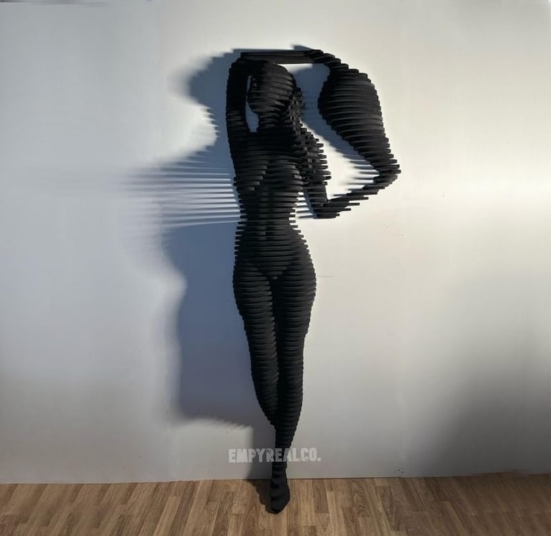 Female Body Wall Sculpture, Wooden Parametric Wall Art - Etsy