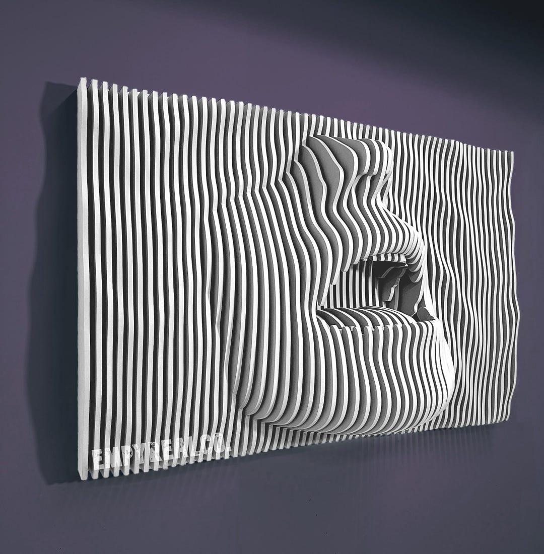 Screaming Face Wood Wall Art: Large Parametric 3D Decor - Etsy