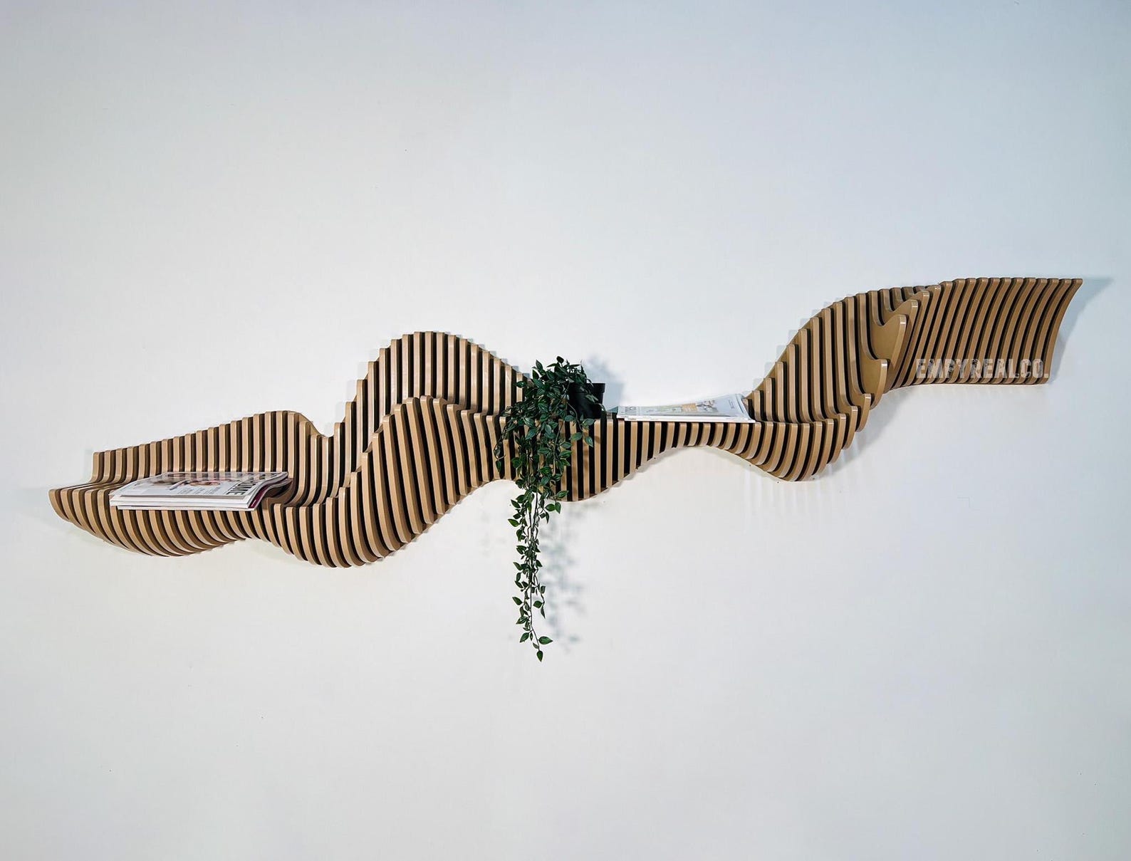 Wooden Floating Shelves, Wall Shelf, Parametric Wall Art - Etsy