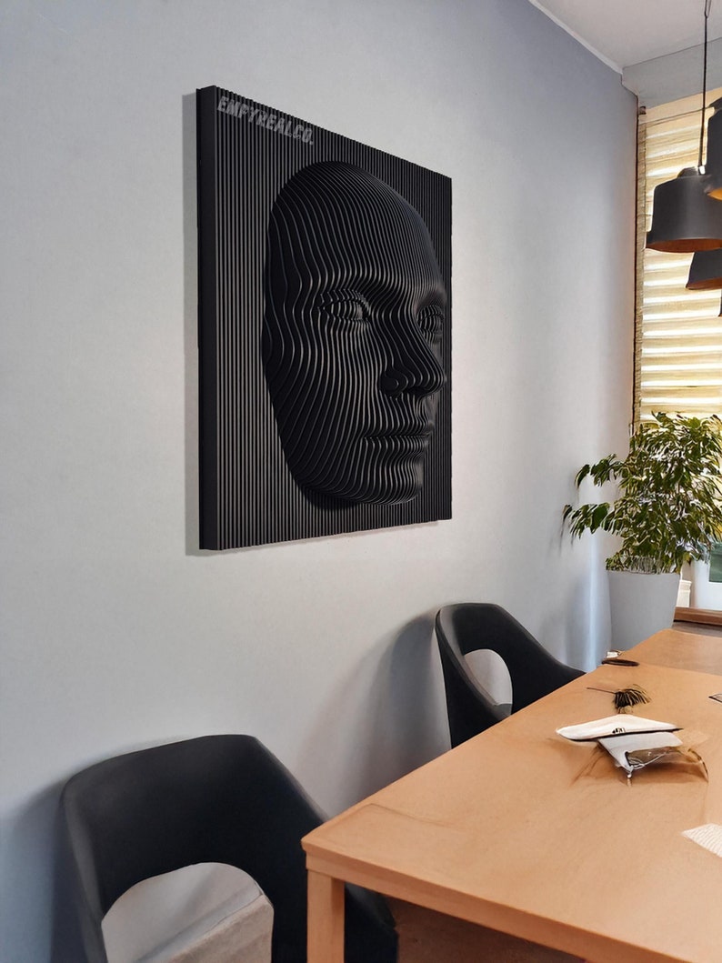 Parametric Face Wall Art: Large 3D Sculpture, Modern Home Decor - Etsy