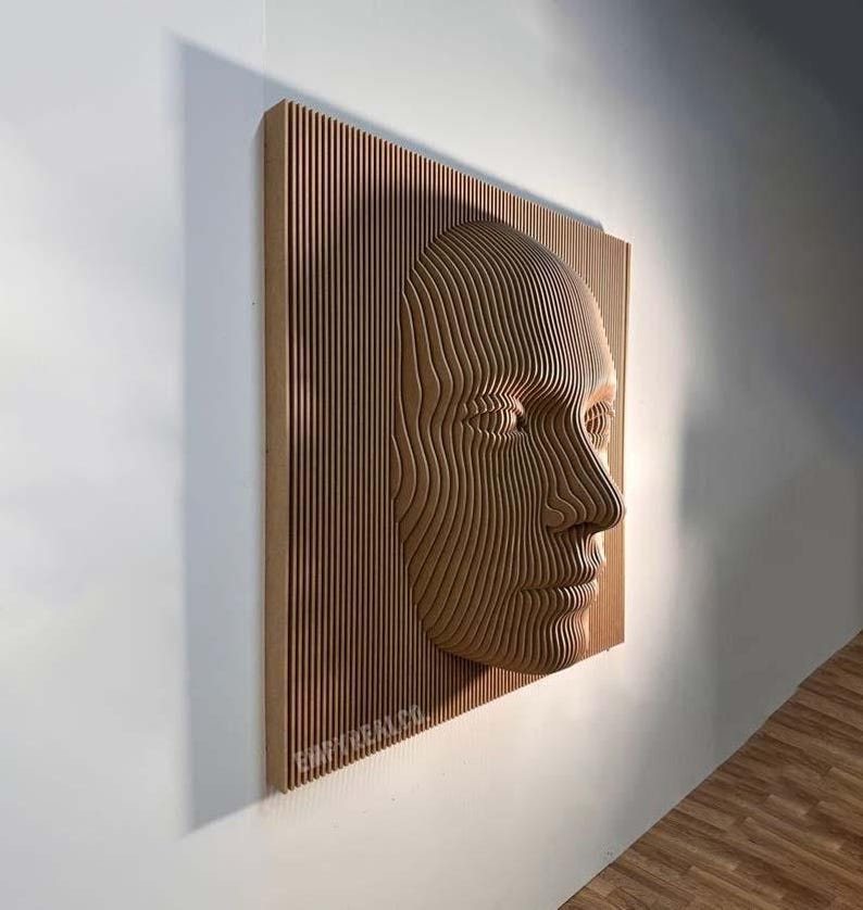 Abstract Face Wall Sculpture, Large Wall Art - Etsy