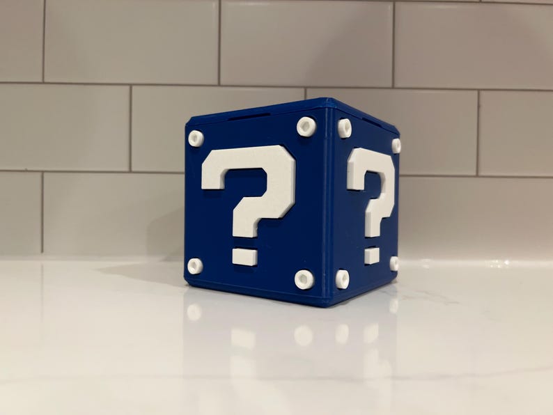 Magnetic Nintendo Question Mark Block Box - 4x4x4 Inch - 3D Printed - Etsy