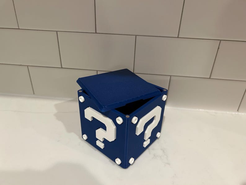 Magnetic Nintendo Question Mark Block Box - 4x4x4 Inch - 3D Printed - Etsy