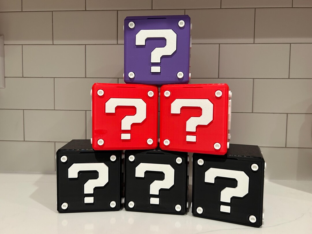 Magnetic Nintendo Question Mark Block Box - 4x4x4 Inch - 3D Printed - Etsy