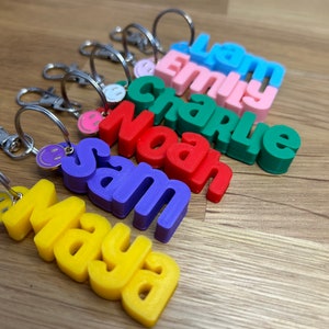 Personalized 3D Printed Keychain - Name Tag - Gifts for Children - Many ...
