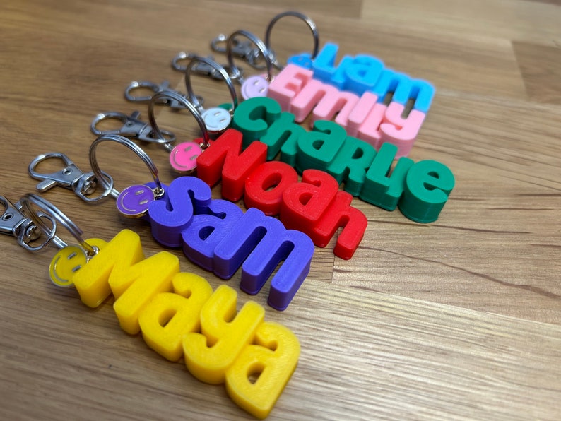 Personalized 3D Printed Keychain - Name Tag - Gifts for Children - Many ...