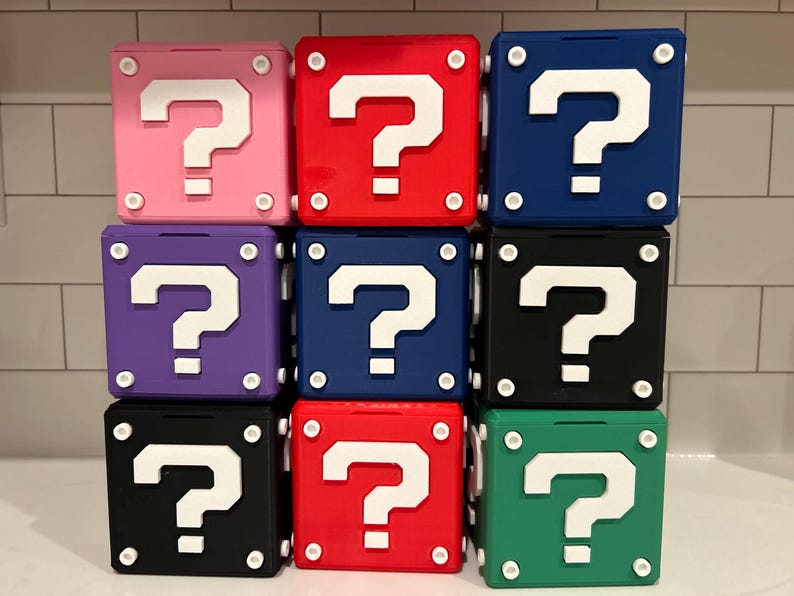 Magnetic Nintendo Question Mark Block Box - 4x4x4 Inch - 3D Printed - Etsy