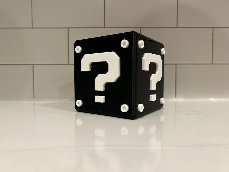 Magnetic Nintendo Question Mark Block Box - 4x4x4 Inch - 3D Printed - Etsy