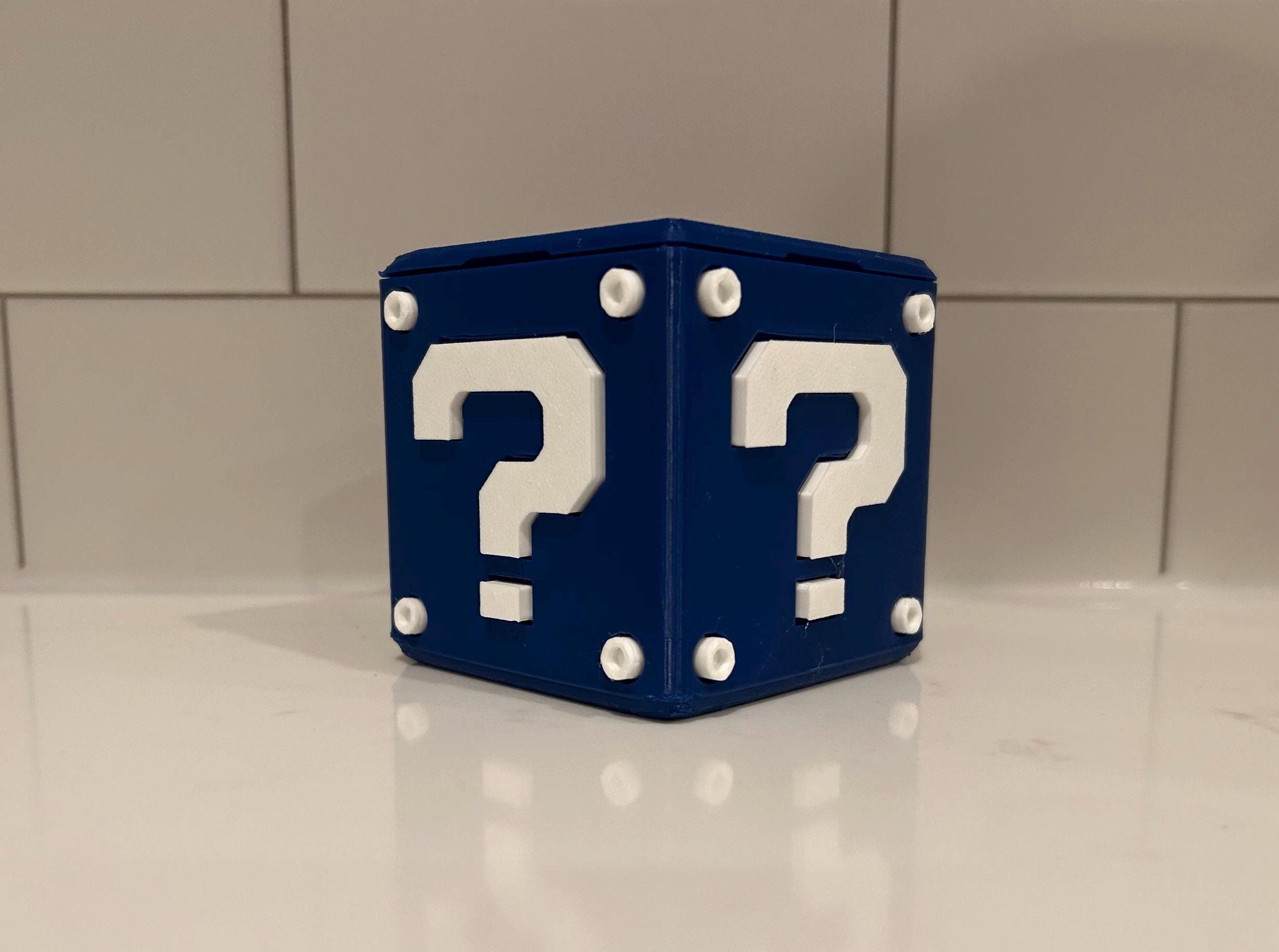 Magnetic Mario Question Mark Block Piggy Bank - 3x3x3 Inches - Fits All ...