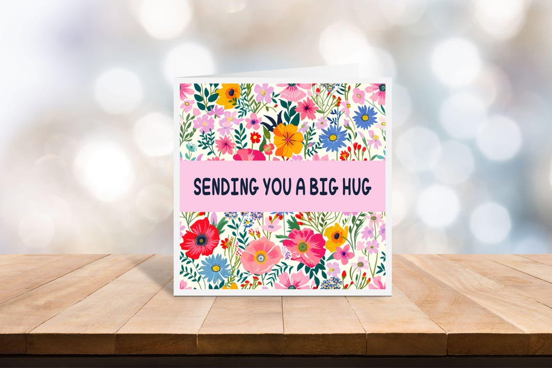 Sending You a Big Hug Card - Personalised Greeting Card - Thinking of ...