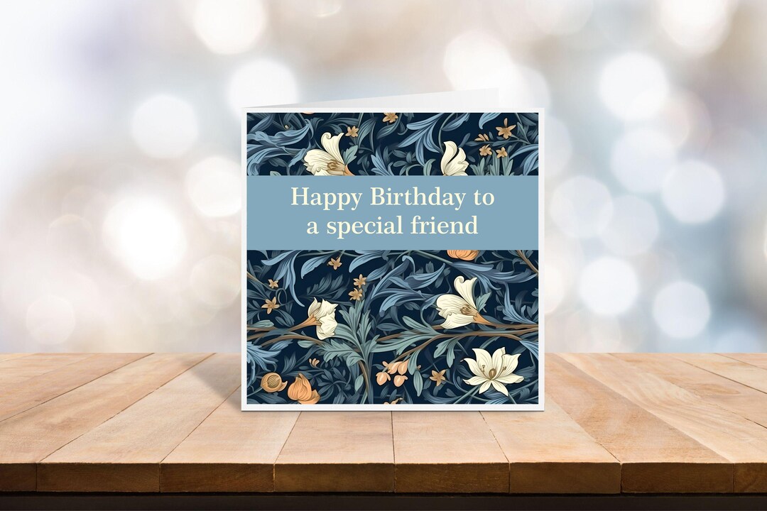 William Morris Birthday Card: Botanical Art Nouveau Design - Etsy