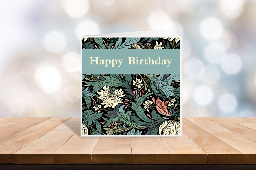William Morris Birthday Card: Botanical Art Nouveau Blank Card C44 - Etsy
