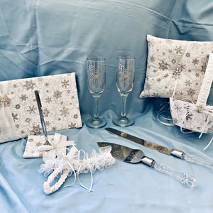 Snowflake Guest Book, Silver Snowflakes Wedding, Quinces Guest Book ...