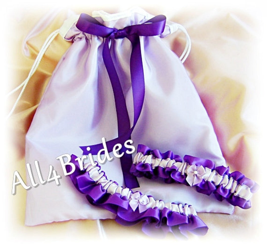 Bridal Leg Garters and Wedding Money Dance Bag. Bridal Drawstring Bag ...