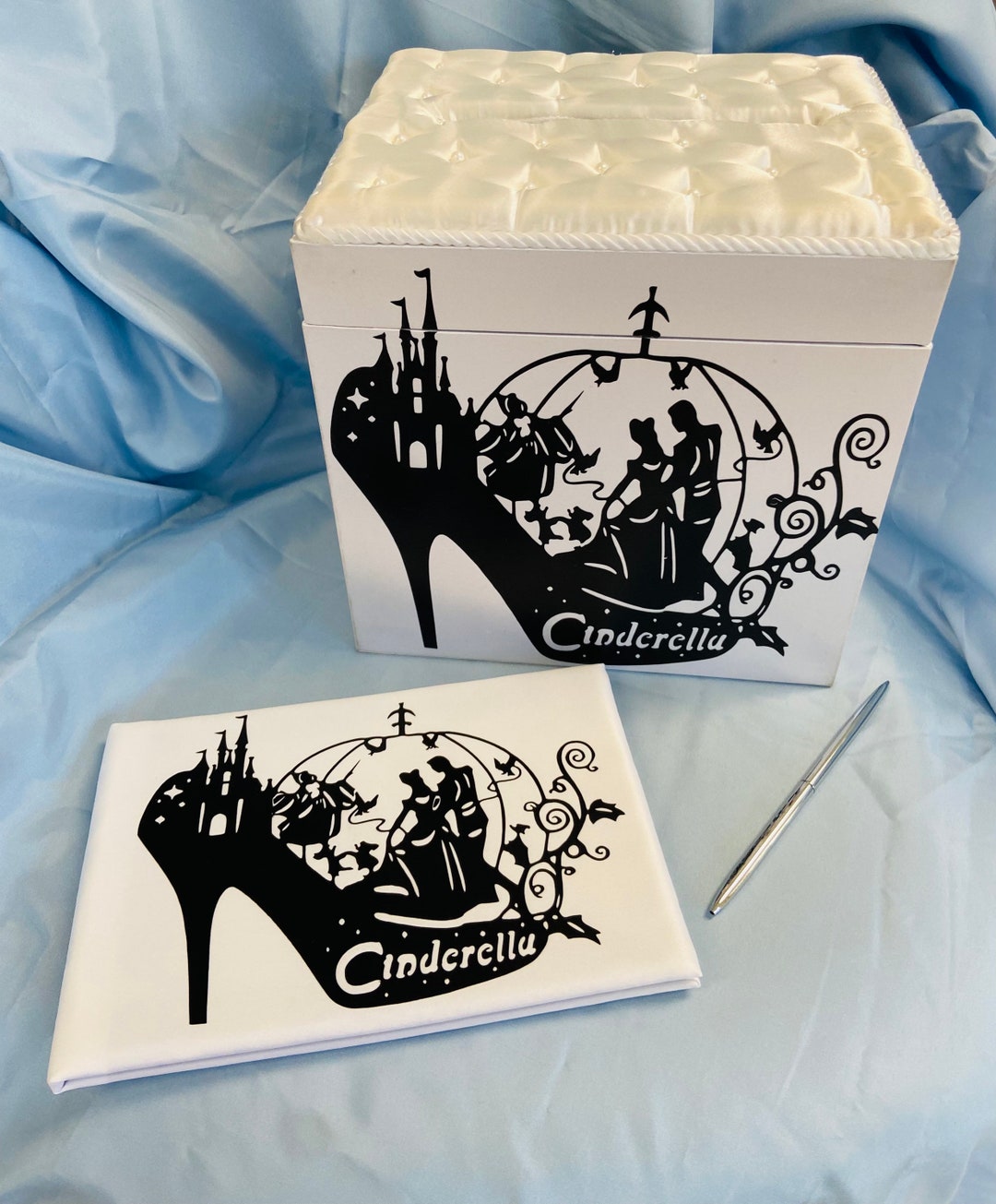 Card Box Disney Inspired Cinderella Wedding Box and Guest Book, Disney ...
