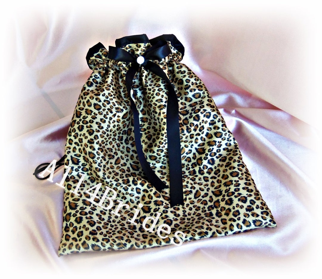Leopard Print Drawstring Bag Leopard Wedding Bridal Bag - Etsy