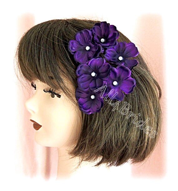 Items Similar To Deep Purple Hair Pins Hydrangea Hair Pins Purple Lapis Hair Flowers