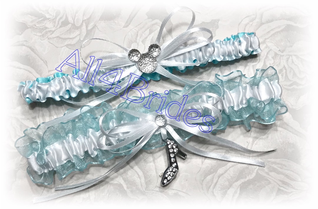 Disney Inspired Wedding Garters Cinderella Slipper Bridal Leg Garter ...