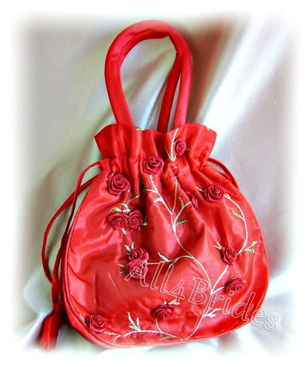 Red Bridal Drawstring Bag Wedding Money Dance Bag - Etsy
