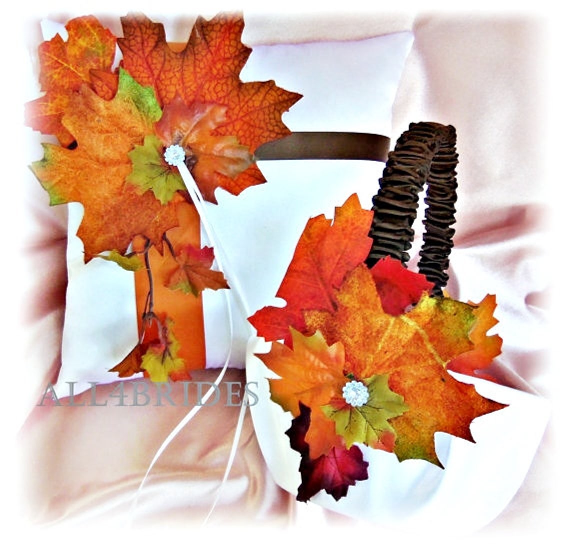 Fall Leaves Wedding Bridal Garter Leg Set and Wedding Money | Etsy