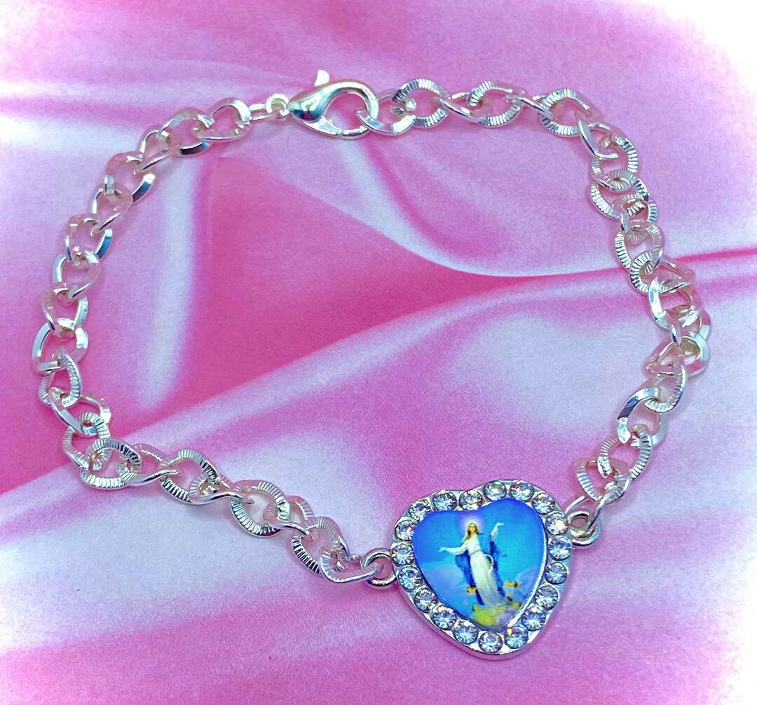 God Charm Bracelet, Religious Crystal Bracelet. - Etsy