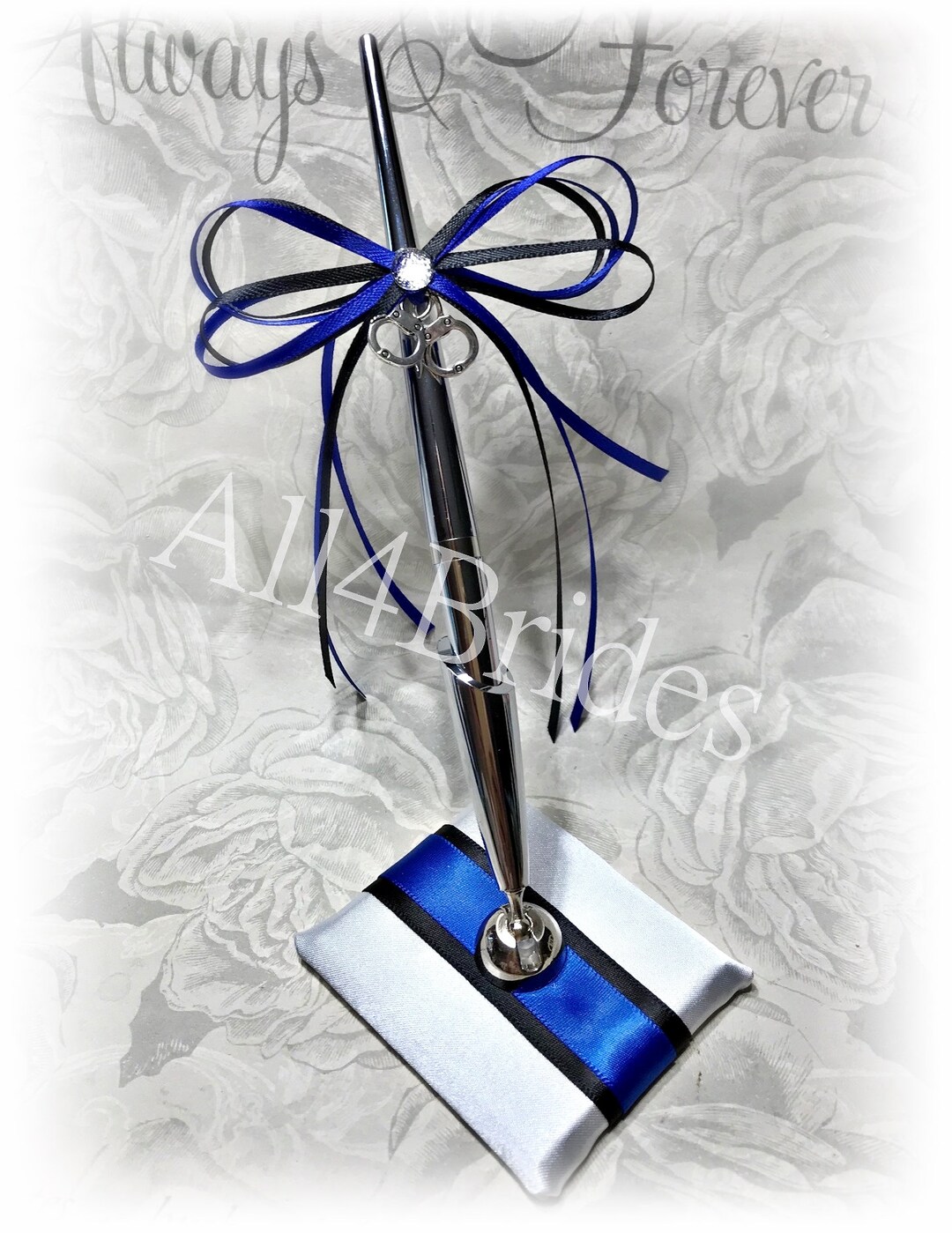 Blue Line Pen Set,handcuff Charm, Police Wedding Thin Blue Line Guest ...