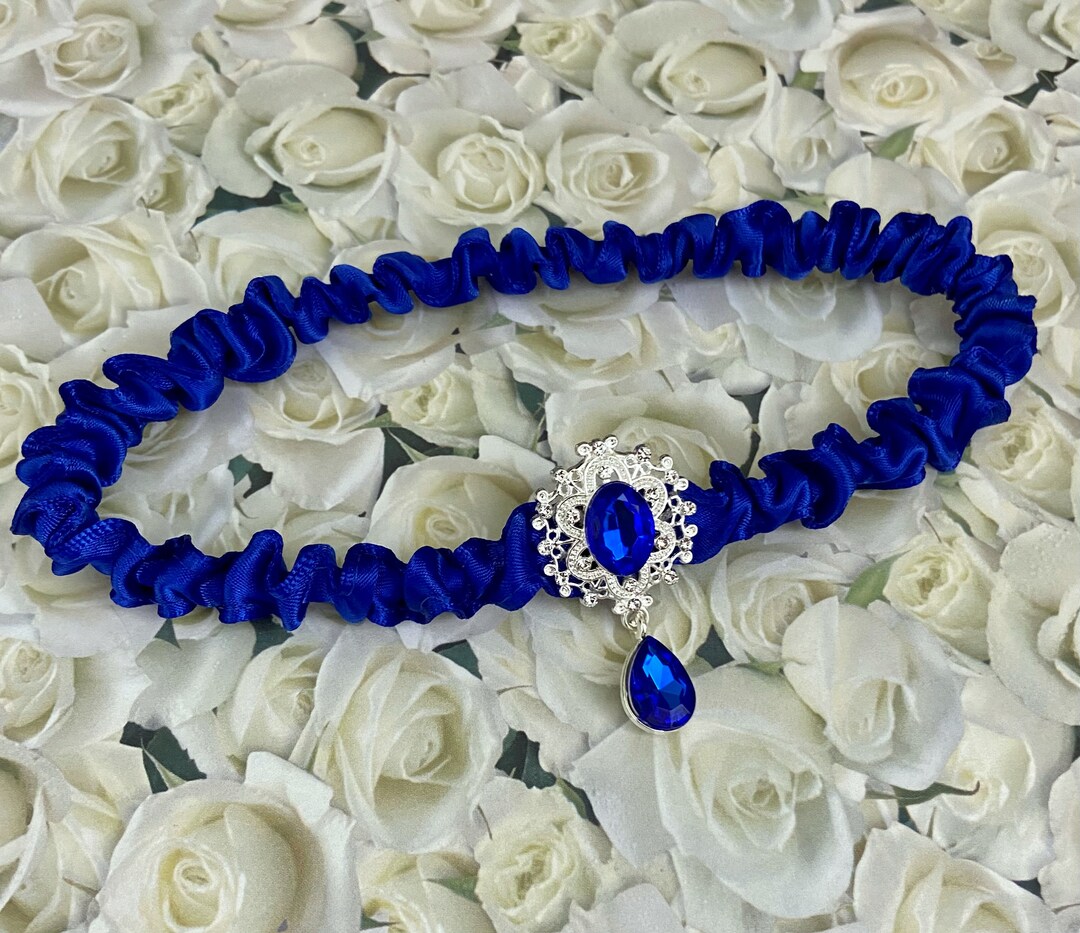 Royal Blue Wedding Bridal Leg Garter, Something Blue Garter Belt. - Etsy