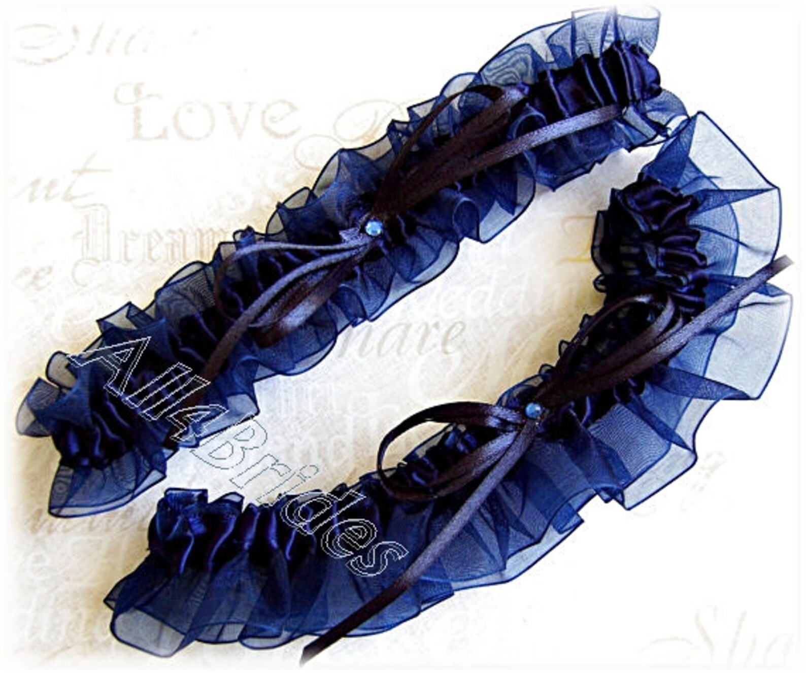 Navy Blue Wedding Bridal Leg Garter Set. - Etsy