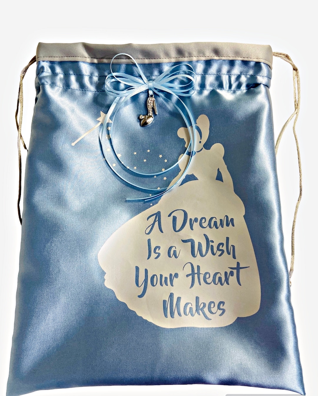 Cinderella Wedding Drawstring Bag: Blue Satin Money Dance Keepsake - Etsy