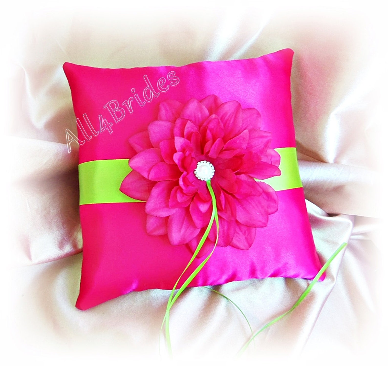 Hot Pink and Lime Green Wedding Guest Book and Pen Set | Etsy