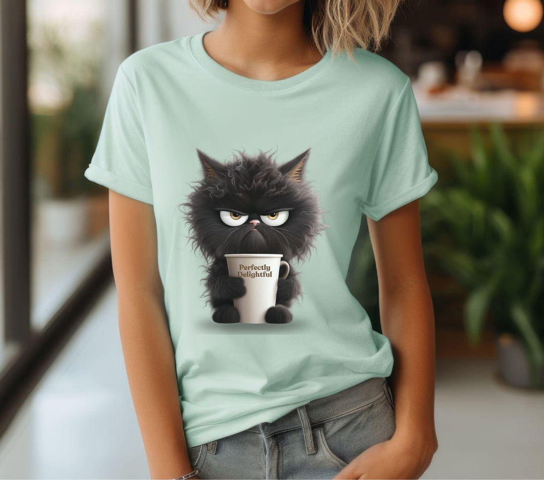 Angry Cat Coffee T-shirt: Funny Unisex Tee - Bella + Canvas - Etsy
