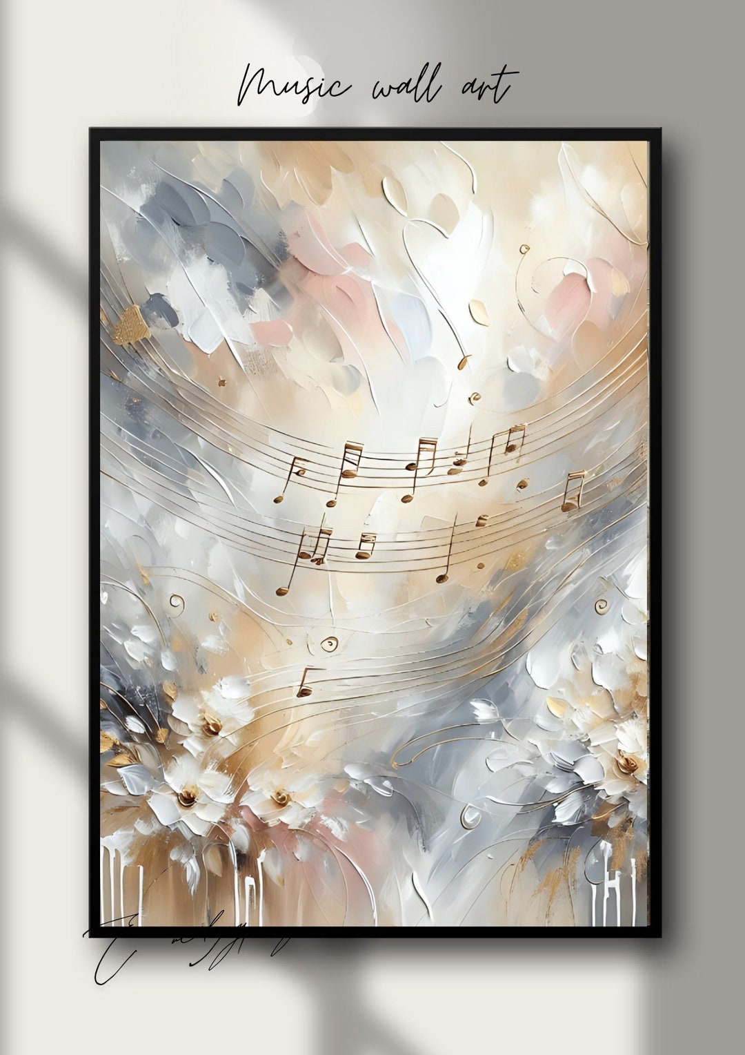 Music Note Posters, Music Room Wall Art, Abstract Art Print, Gift for ...