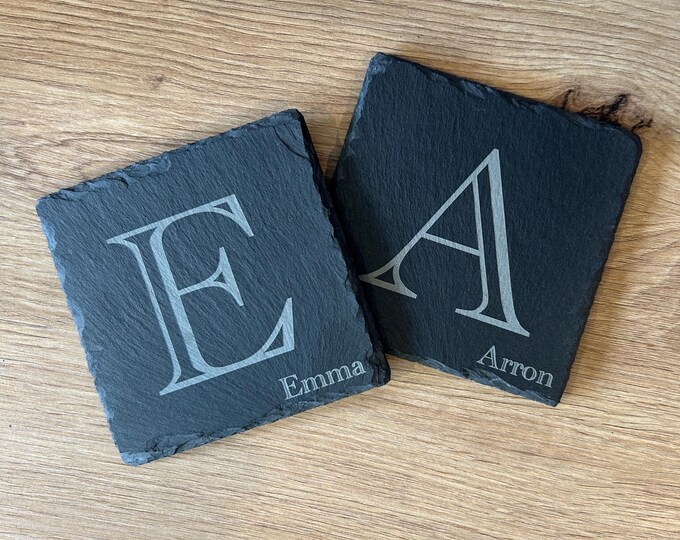 Resin Ceramic Letter Alphabet Pattern Tile Coaster Personalise Coasters ...