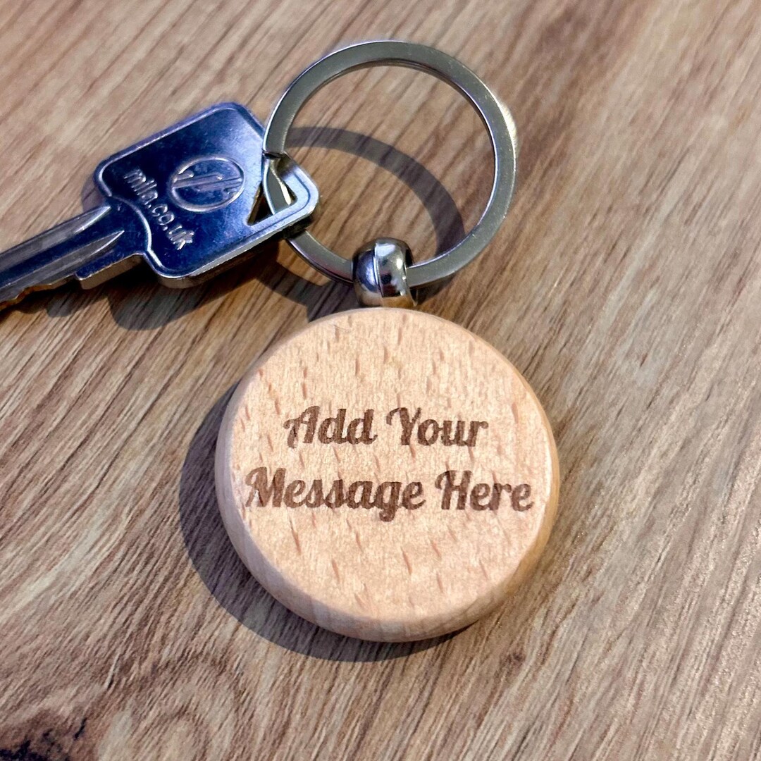 Keyring Engraving, Laser Engraved Circle Keychain, Customised Gift ...