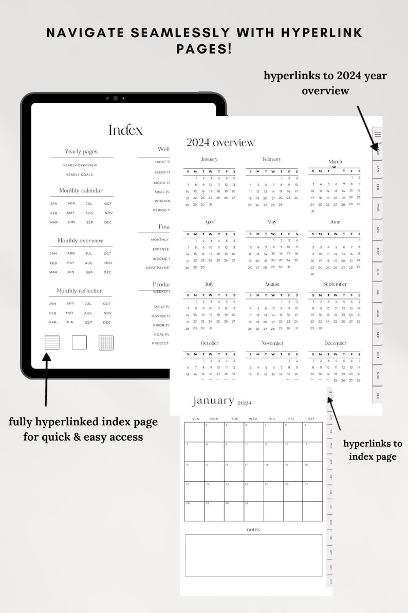 Digital Planner Template, Planner 2024, Canva Commercial Use Editable ...