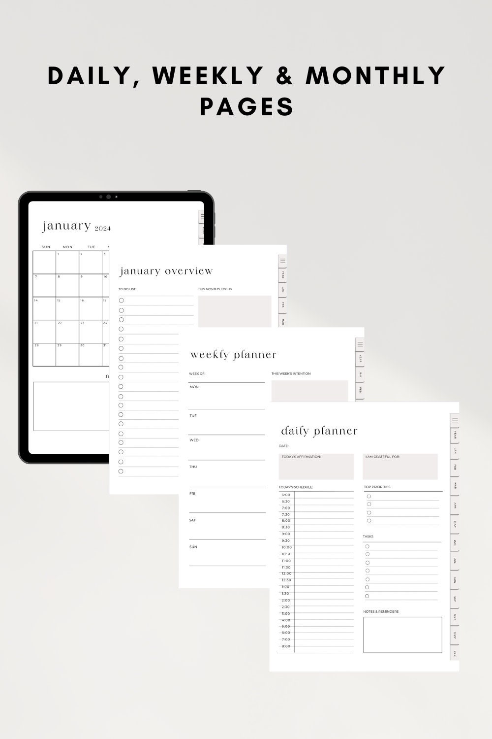 Digital Planner Template, Planner 2024, Canva Commercial Use Editable ...