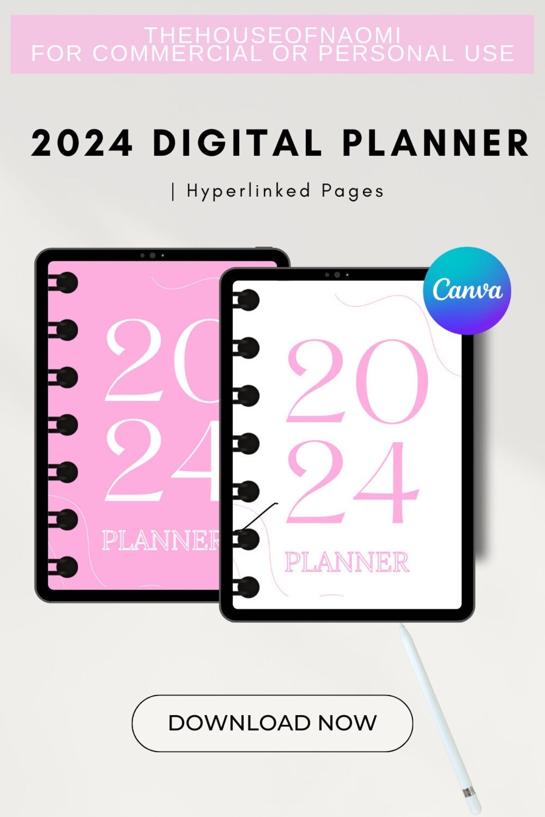 Digital Planner Template, Planner 2024, Canva Commercial Use Editable ...
