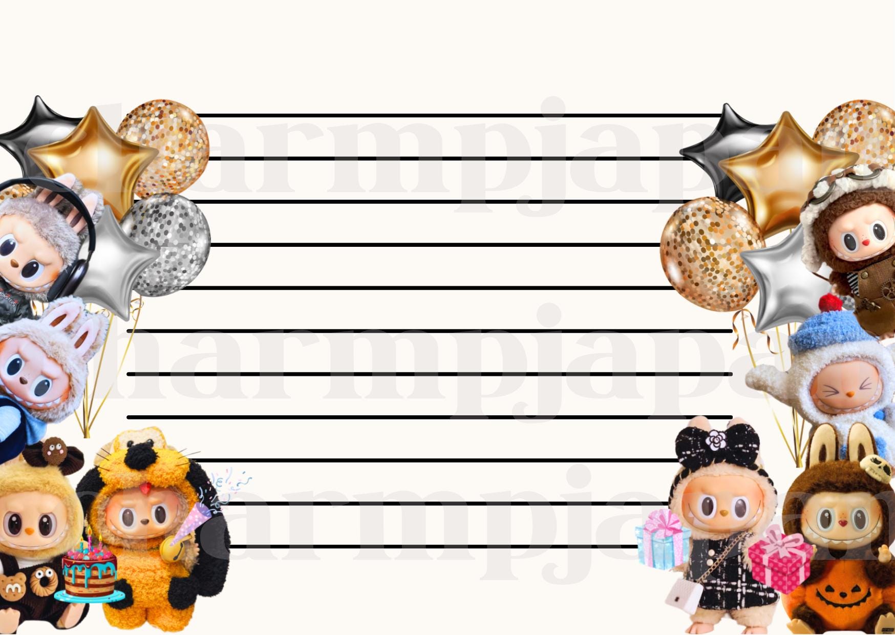 Labubu Birthday Card With Free Sticker. Customized Birthday Card - Etsy