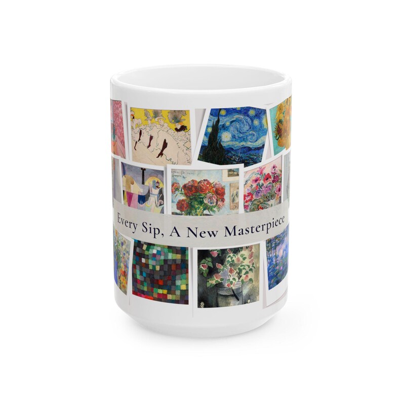 Art Masters Collage Mug 11oz 15oz | Van Gogh Monet Klimt Kandinsky ...