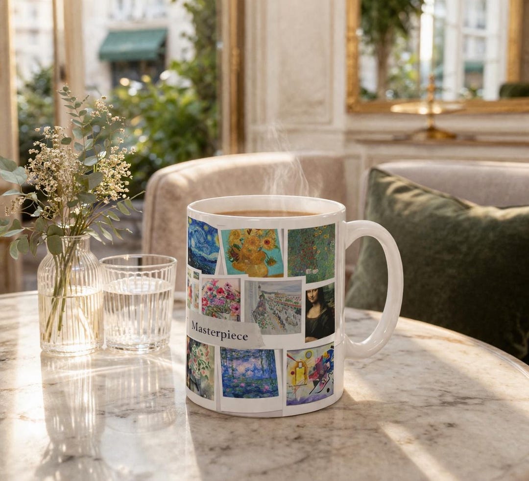 Art Masters Collage Mug 11oz 15oz | Van Gogh Monet Klimt Kandinsky ...
