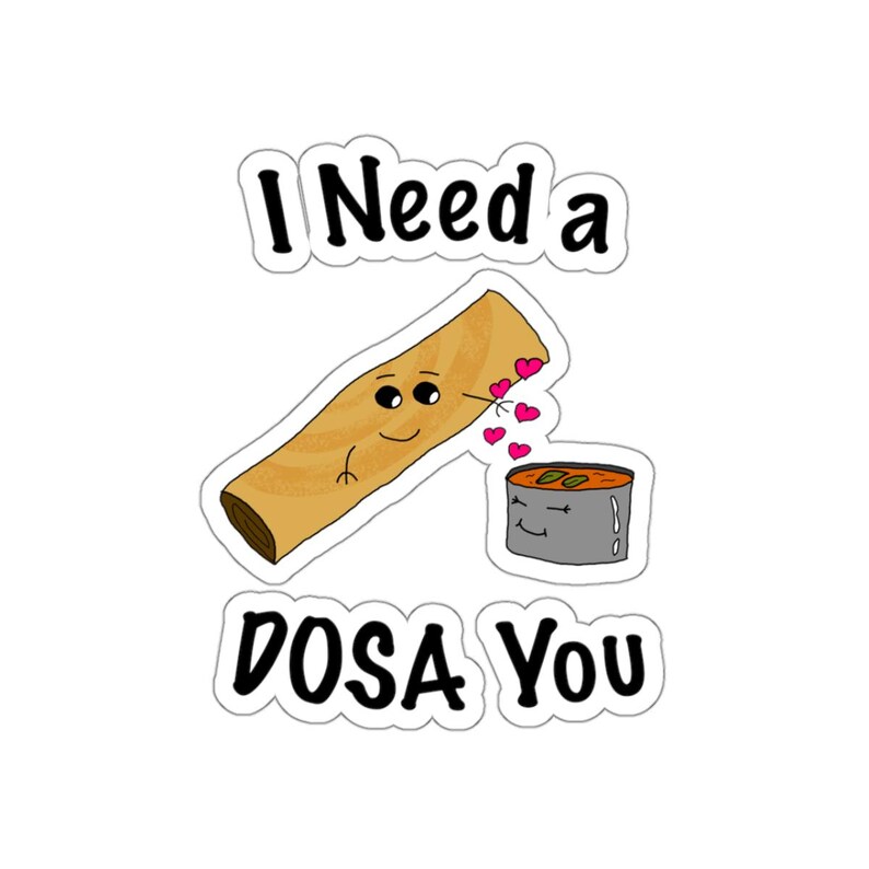 Dosa South Indian Kiss-cut Sticker, Travel Food Sticker, Cute Gift ...
