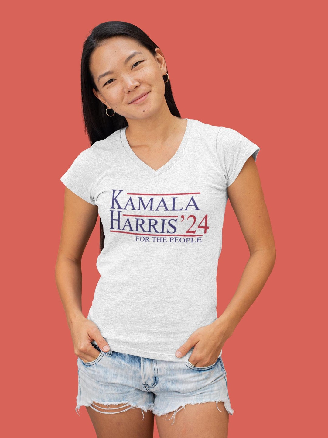 Kamala Harris Vneck Tshirt, Kamala Walz V-neck Tee, Harris Walz V Neck ...