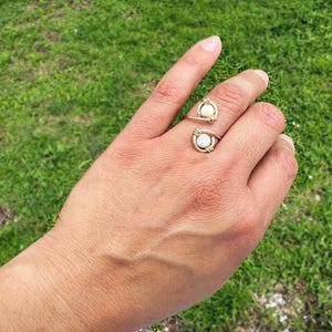 White Wagnerite Stone Wire Ring - Etsy