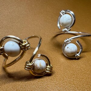 White Wagnerite Stone Wire Ring - Etsy