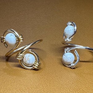 White Wagnerite Stone Wire Ring - Etsy