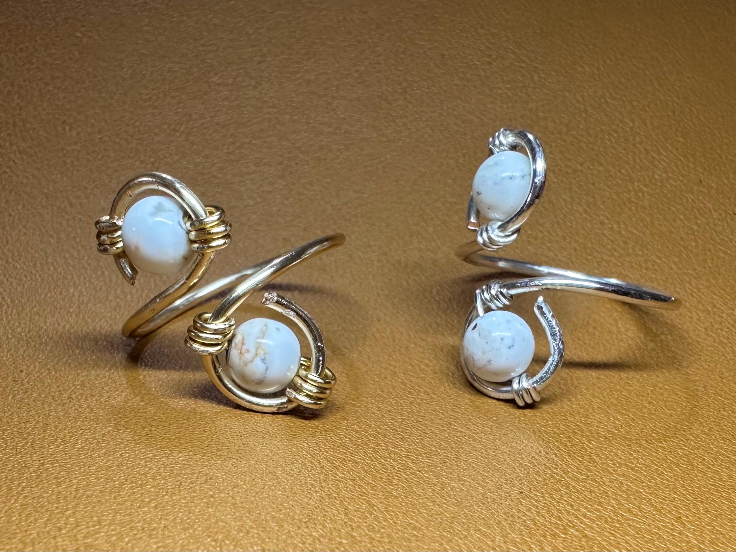 White Wagnerite Stone Wire Ring - Etsy