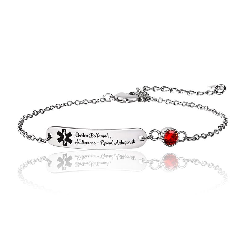 Women’s Custom Medical ID Silver Bracelet, Adjustable Copper Medical ...